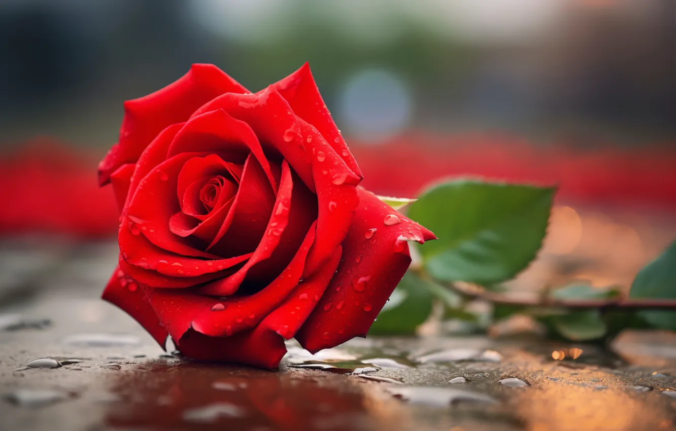 Wallpaper water, drops, macro, flowers, red, roses, petals, scarlet for ...