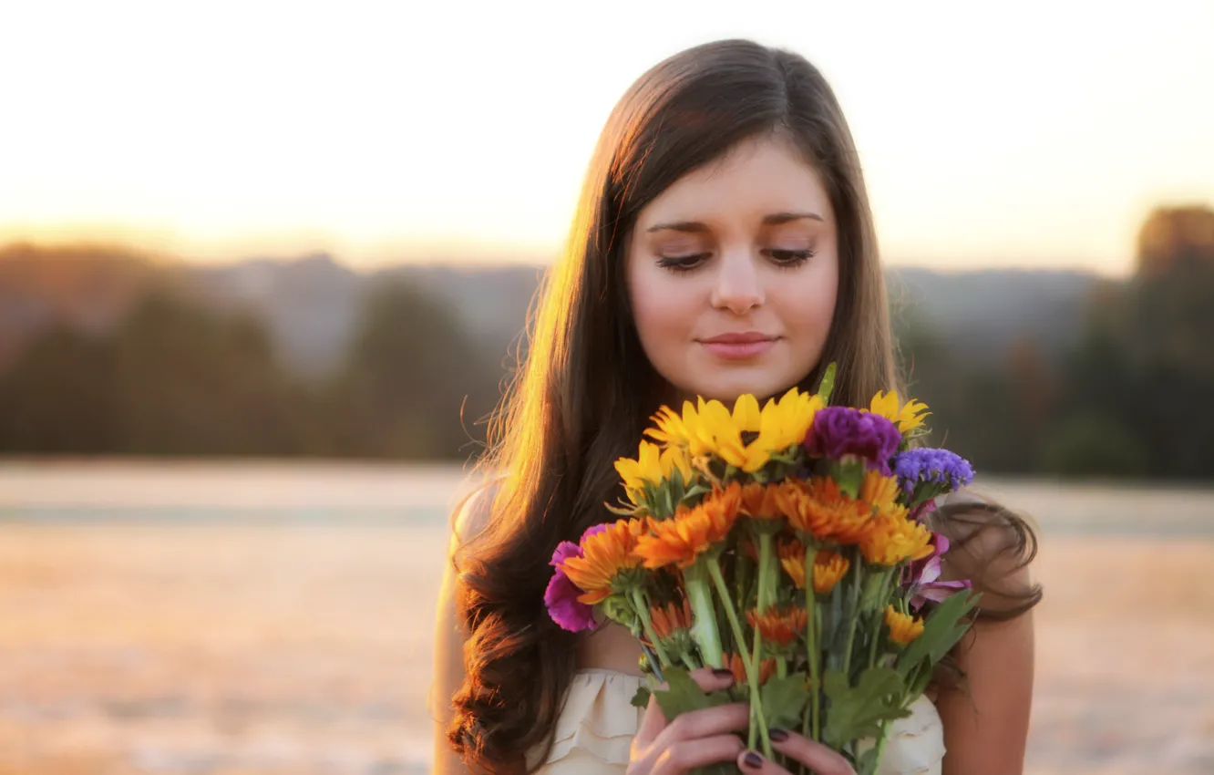 Wallpaper summer, girl, flowers for mobile and desktop, section девушки ...