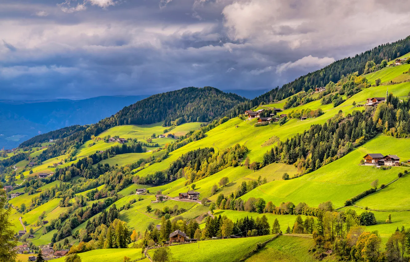 Wallpaper Clouds, Mountains, Village, Alps, Italy, Landscape, South ...