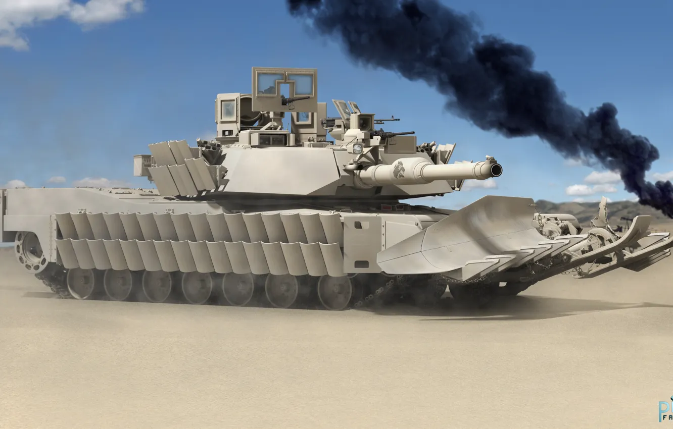 Wallpaper rendering, tank, Abrams, Abrams, main battle tank USA for ...