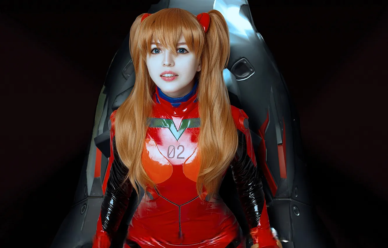 Wallpaper chair, costume, outfit, image, red, cosplay, Evangelion for ...