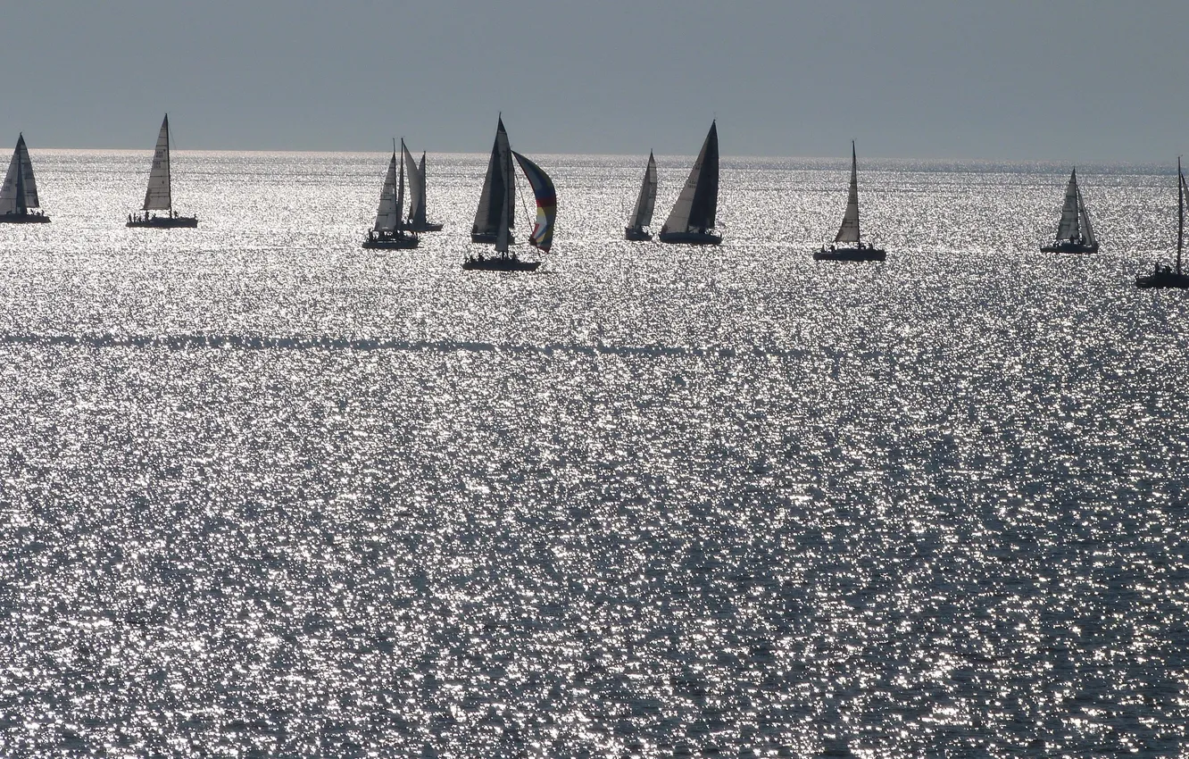 Wallpaper sea, sport, yachts, sails, The Mediterranean Sea Race, Regata ...