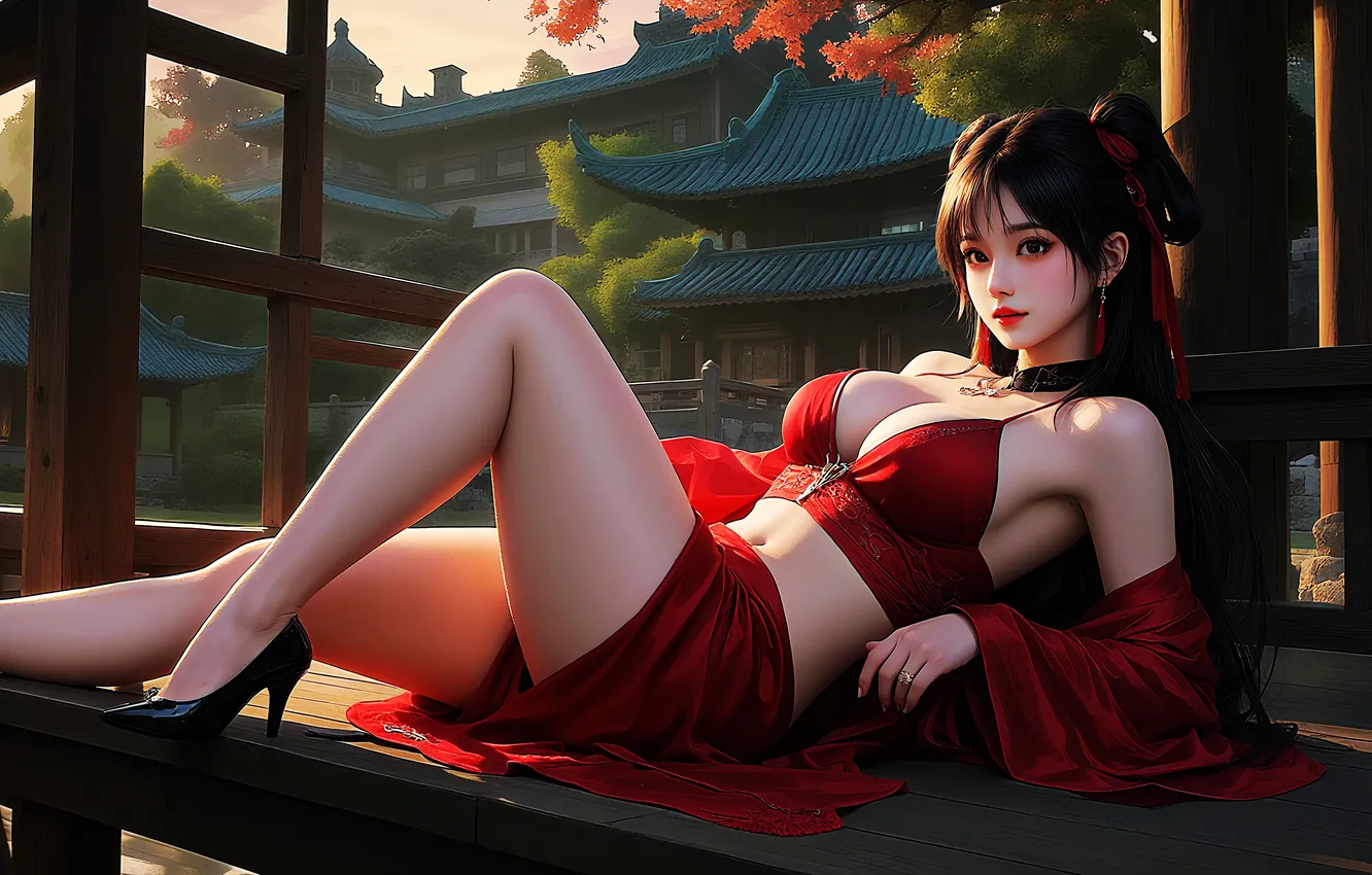 Wallpaper girl, sexy, woman, AI CG for mobile and desktop, section ии арт, resolution 3840x2160 ...