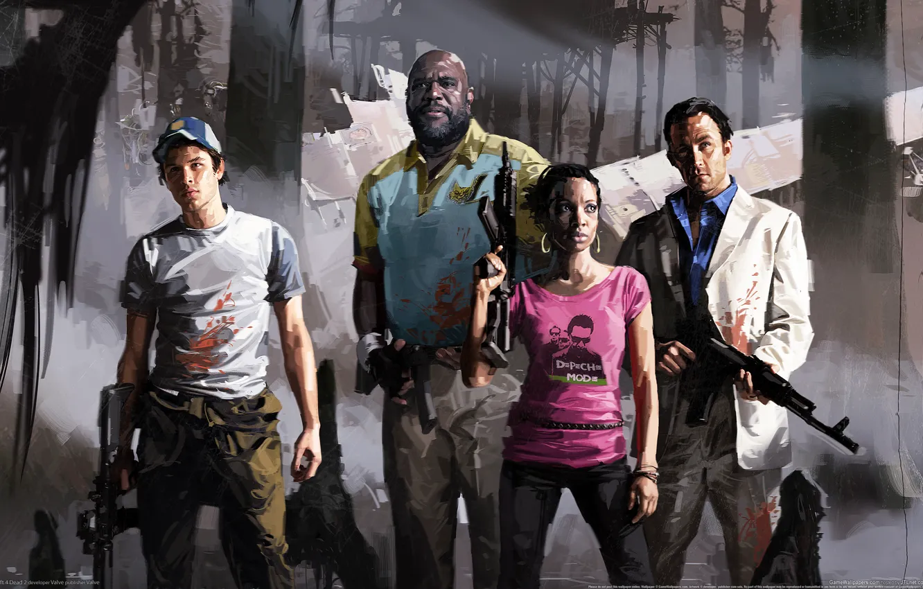 Wallpaper weapons, gang, Left 4 dead, company images for desktop ...