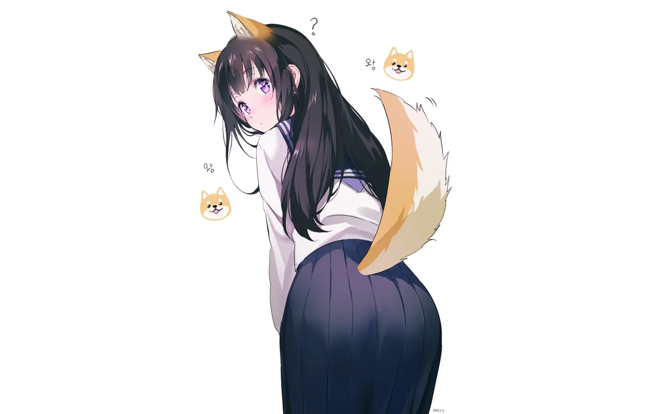 Wallpaper girl, dog, Hyouk for mobile and desktop, section сёнэн ...