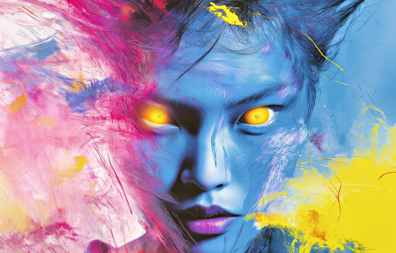 Wallpaper woman, face, AI Art for mobile and desktop, section девушки ... Wallpaper woman, face, AI Art for mobile and desktop, section девушки ...