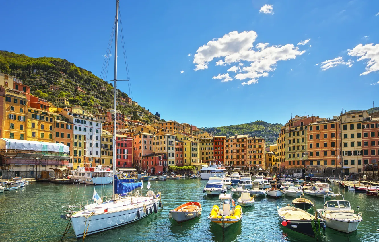 Wallpaper sea, beach, shore, boat, Italy, Italy, travel, Camogli for ...