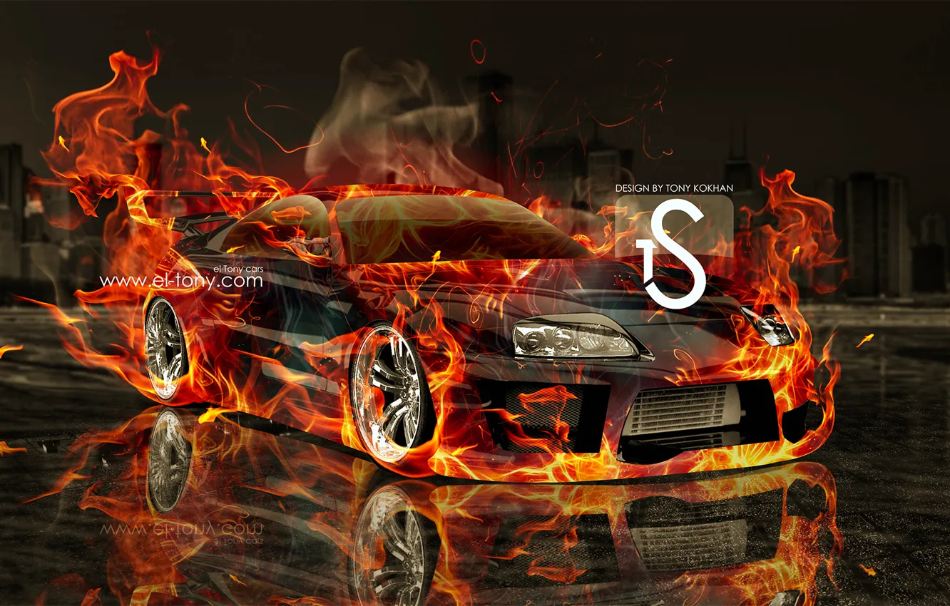 Wallpaper Toyota, Fire, Speed, Supra, el Tony Cars for mobile and ...