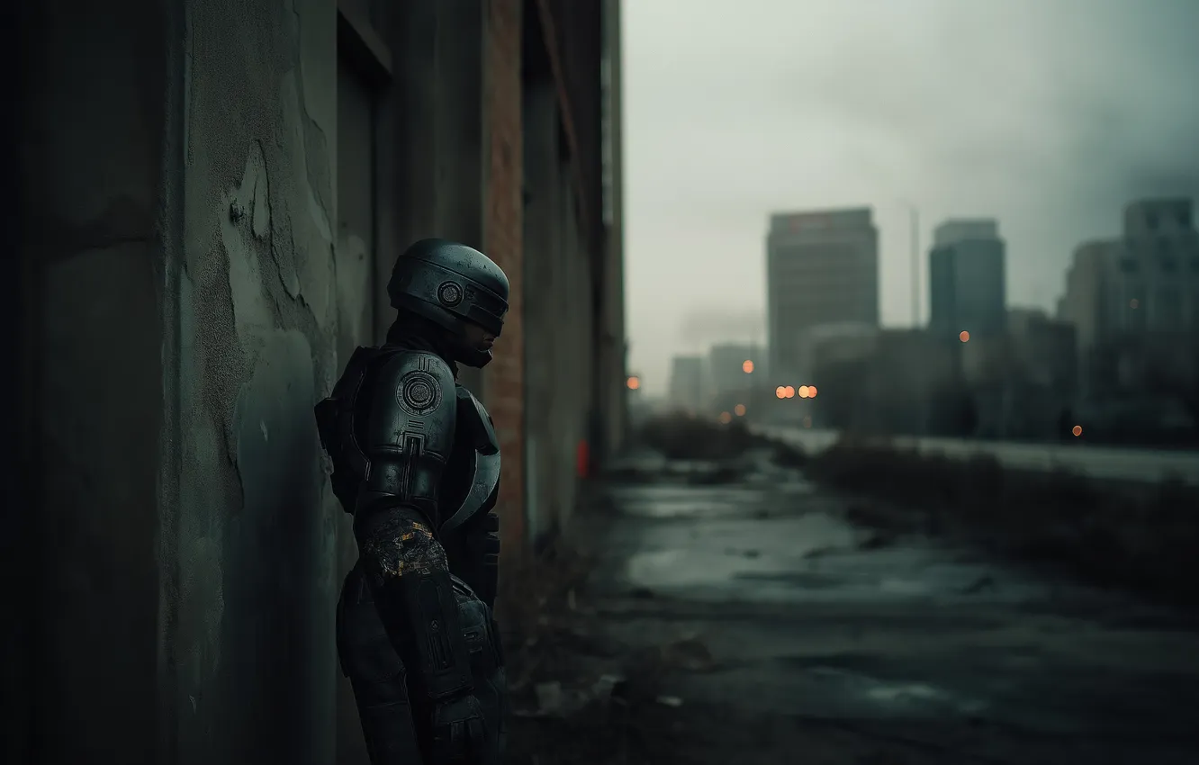 Wallpaper city, the city, street, robot, cyborg, cyberpunk, street ...