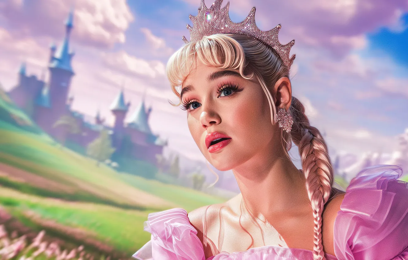 Wallpaper Princess, pink dress, 2024, Wicked: Part One for mobile and ...