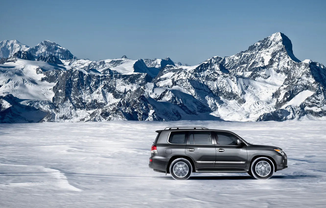 Wallpaper winter, auto, mountains, jeep, LEXUS_LX_570 for mobile and ...
