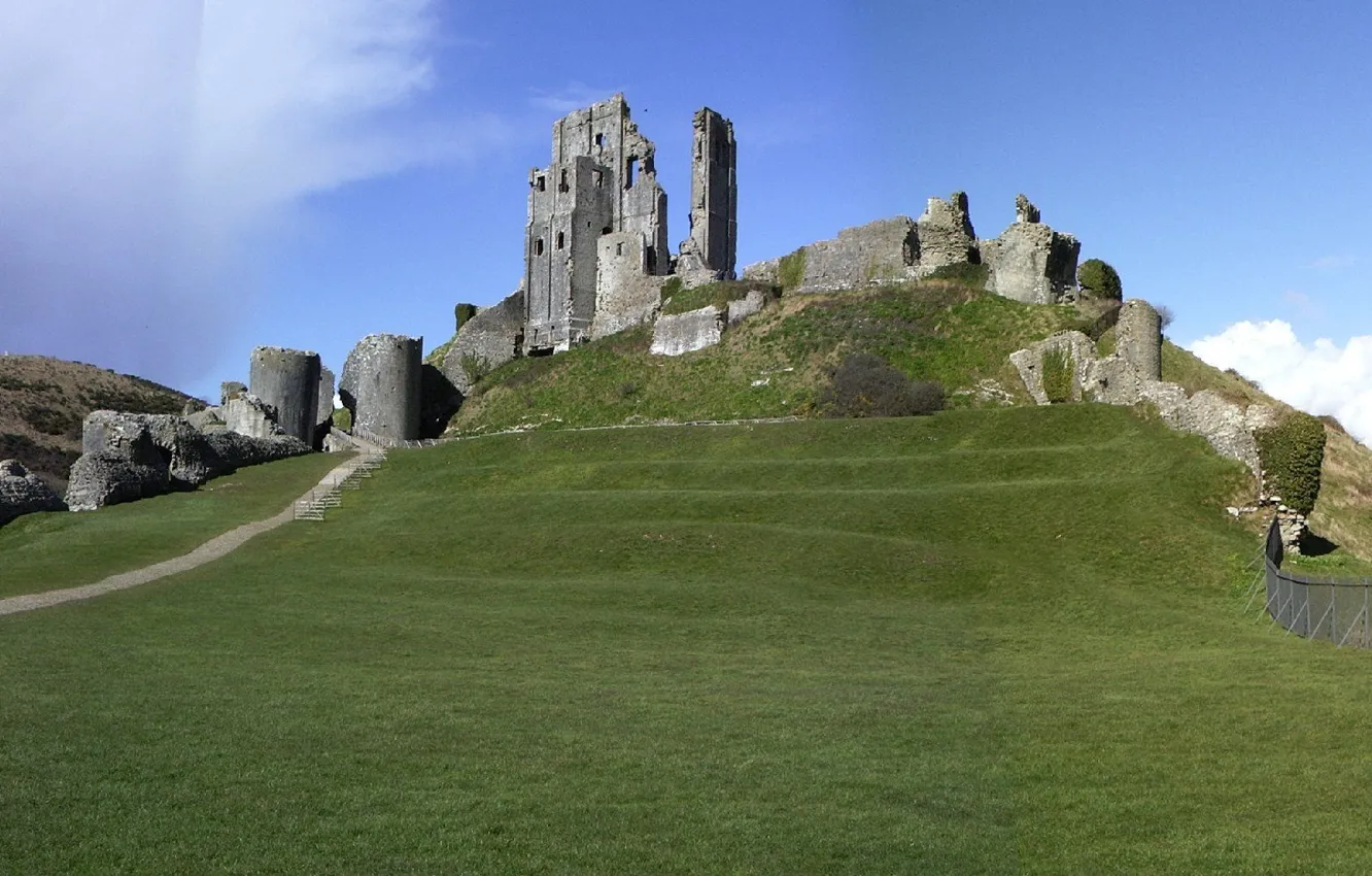 Wallpaper The sky, The ruins, Hill for mobile and desktop, section ...