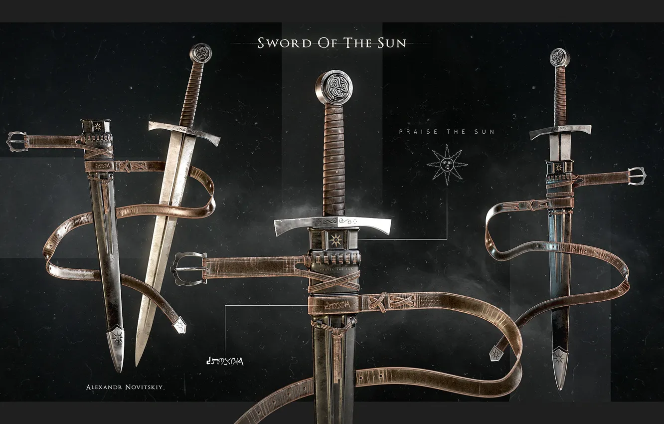Wallpaper weapons, sword, sheath, Sword of the Sun, dark knight sword ...