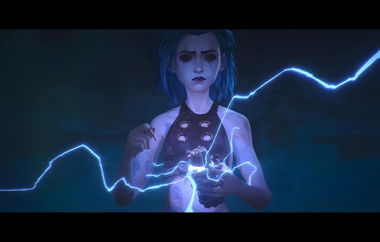 Wallpaper Jinx, screenshot, grenade, Arcane, 2 season, upscaled for ...