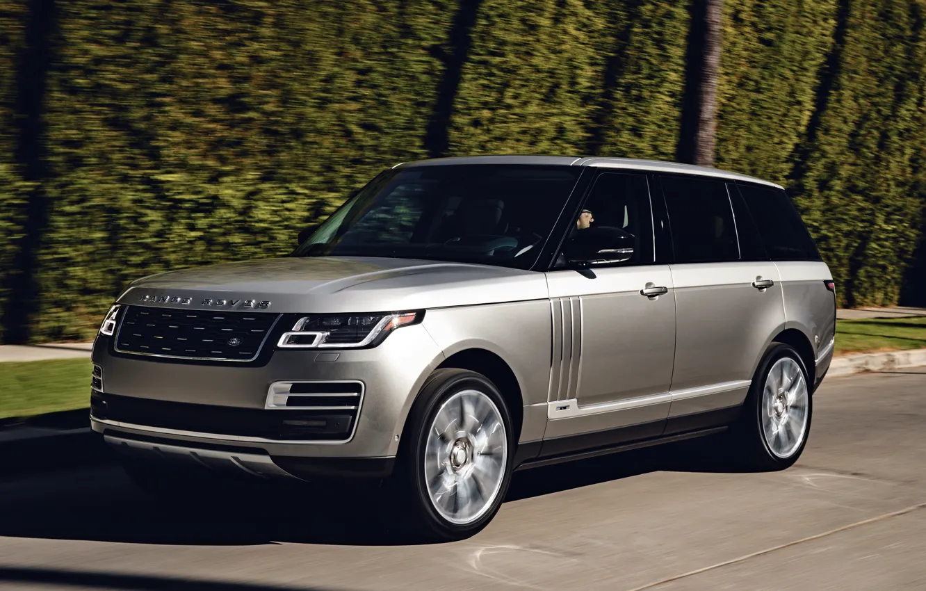 Wallpaper road, grey, movement, Land Rover, Range Rover SV ...