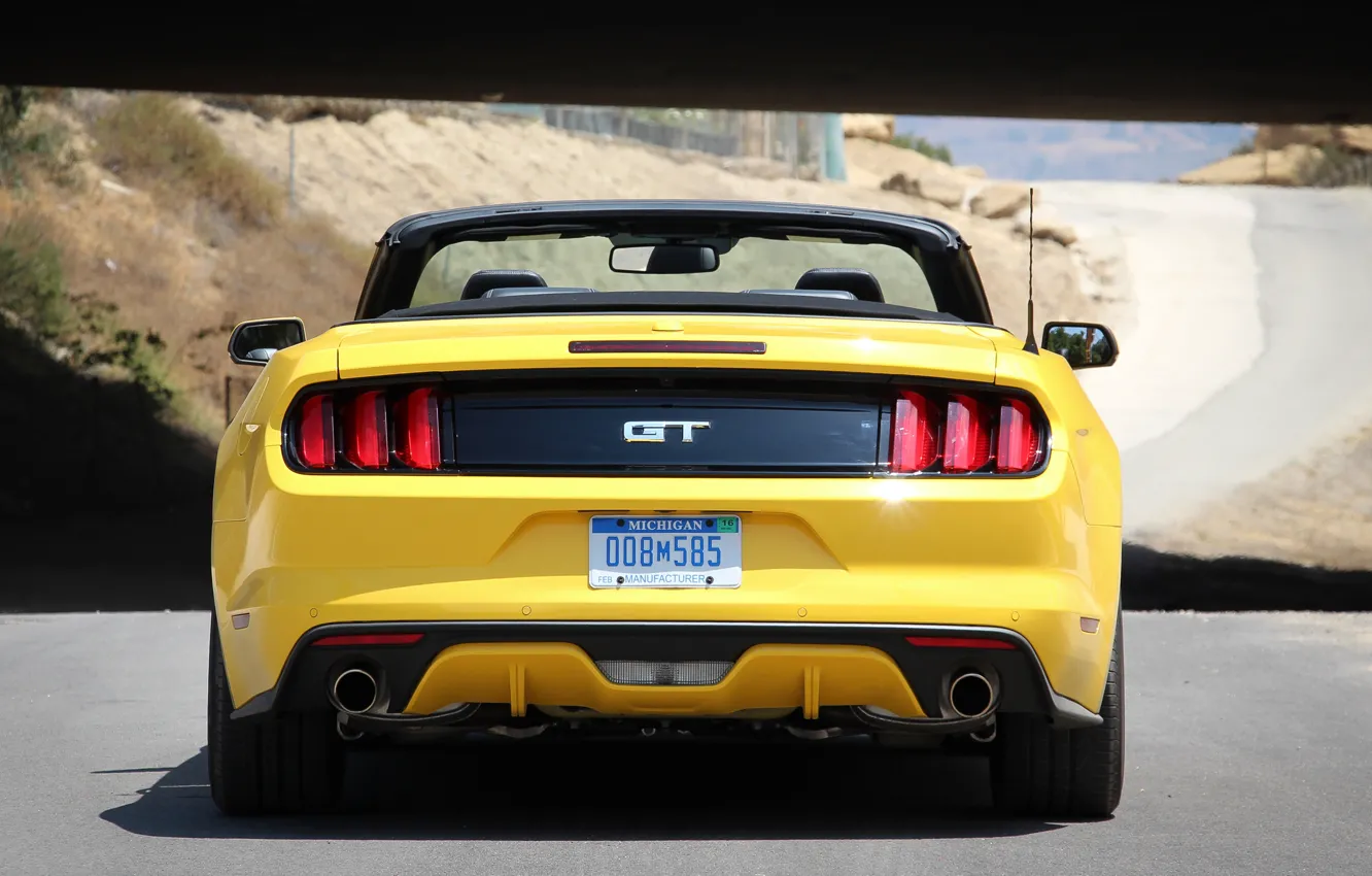 Wallpaper Mustang, Ford, yellow, muscle car, 2015 for mobile and ...