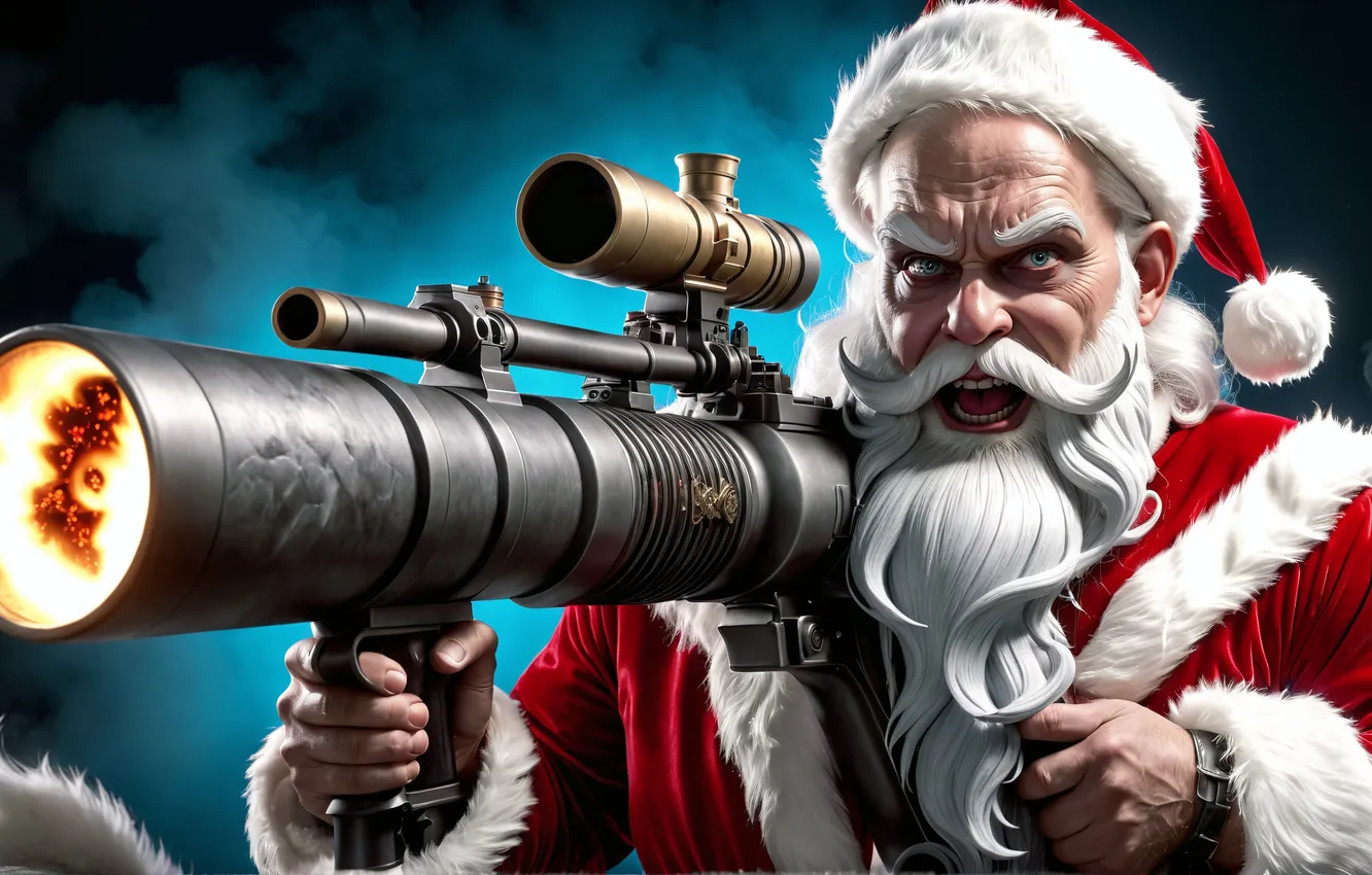 Wallpaper weapons, new year, Santa Claus, neural network for mobile and ...
