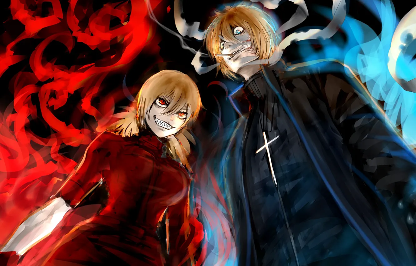 Wallpaper girl, guy, two, Hellsing, Hellsing for mobile and desktop ...