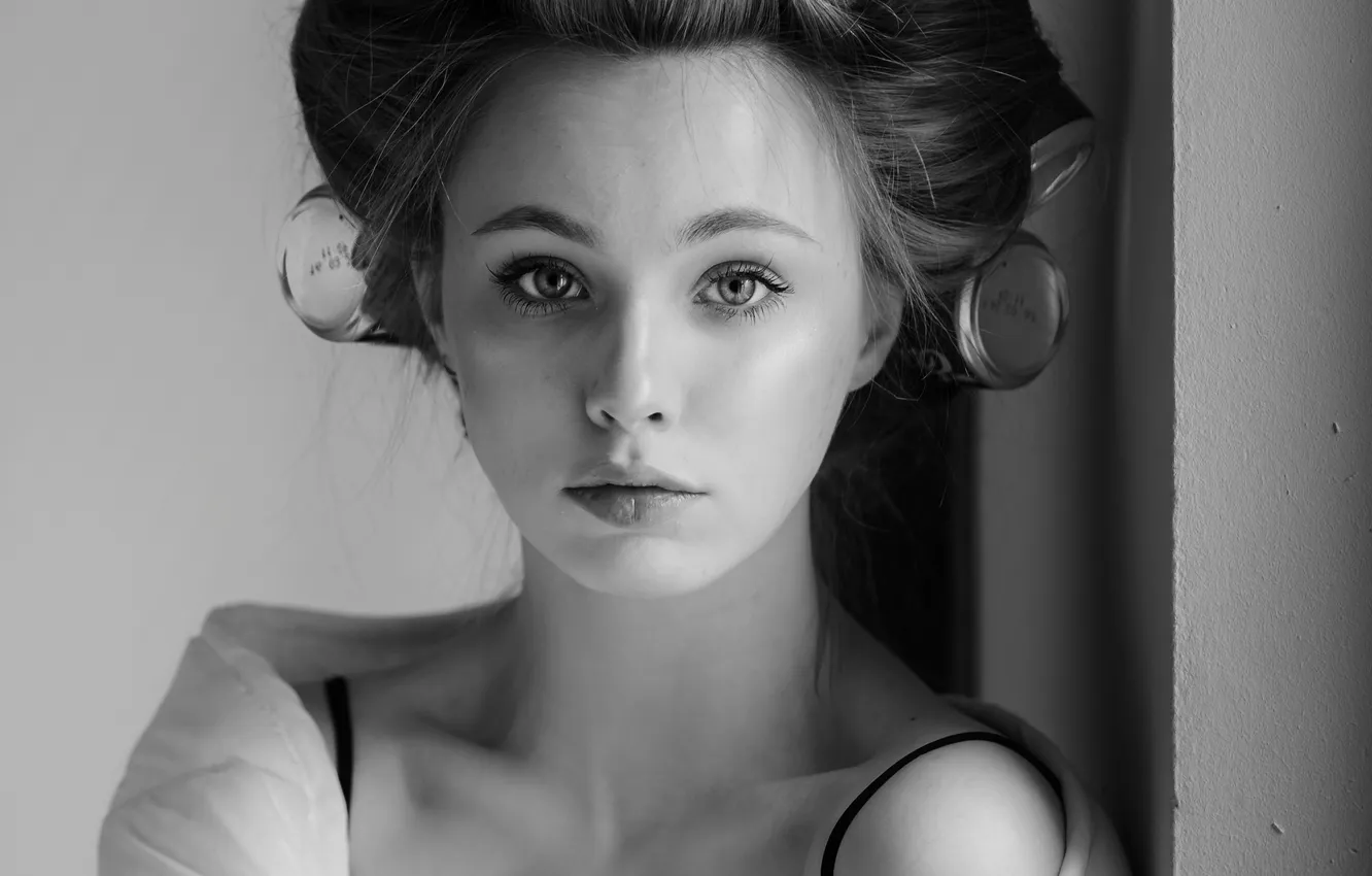 Wallpaper portrait, black and white, Dmitry Chernov, Ceiling for mobile and desktop, section ...