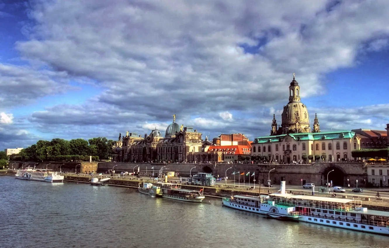 Wallpaper the city, river, Dresden images for desktop, section город ...