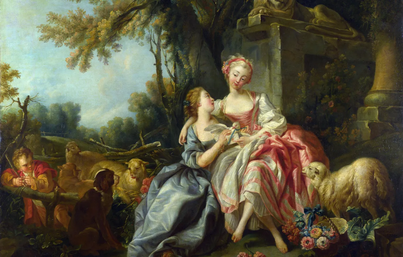 Wallpaper picture, painting, love note, Francois Boucher, Rococo for ...