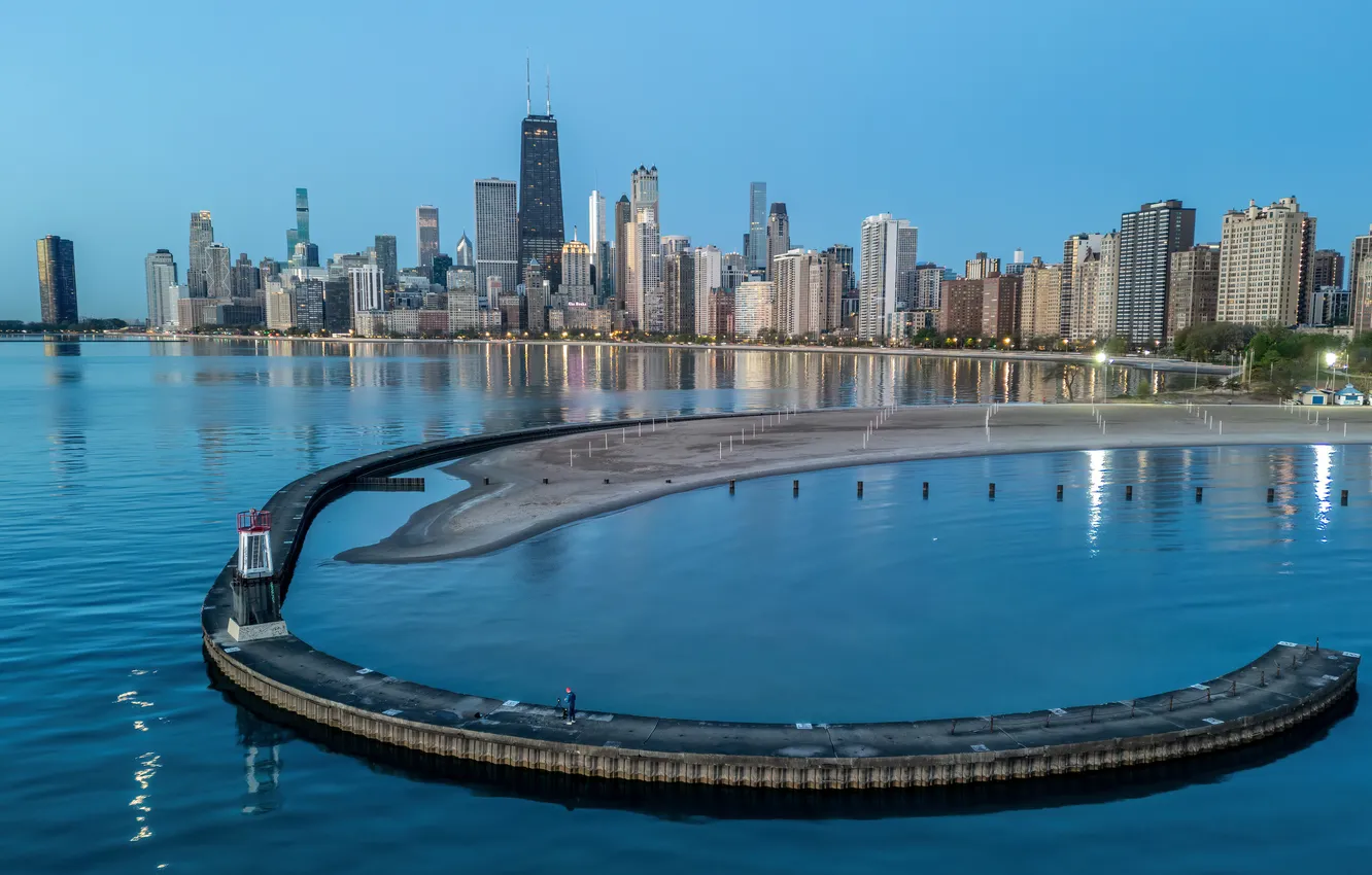 Wallpaper Chicago, panorama, Bay, USA for mobile and desktop, section город, resolution ...