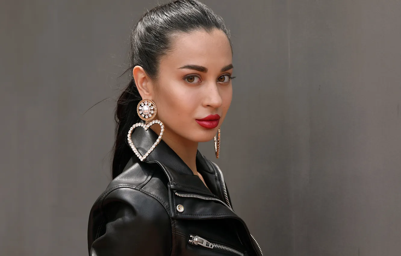 Wallpaper ponytail, model, Aria, red lips, gorgeous, photoshoot ...