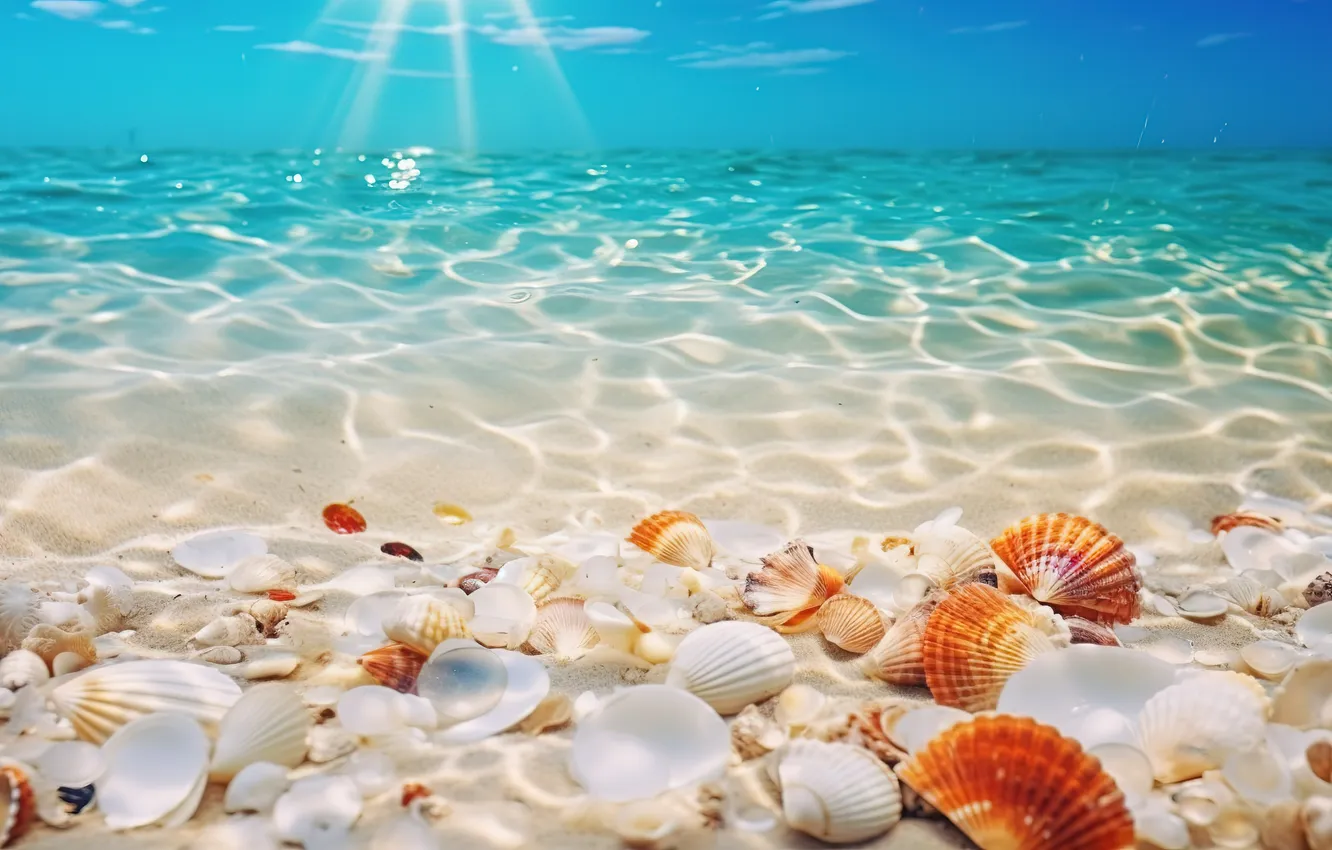 Wallpaper sand, sea, beach, shell, beach, sea, sand, seashells for mobile and desktop, section ...