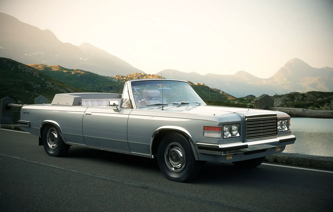 Wallpaper road, mountains, background, Wallpaper, Bay, convertible, ZIL ...