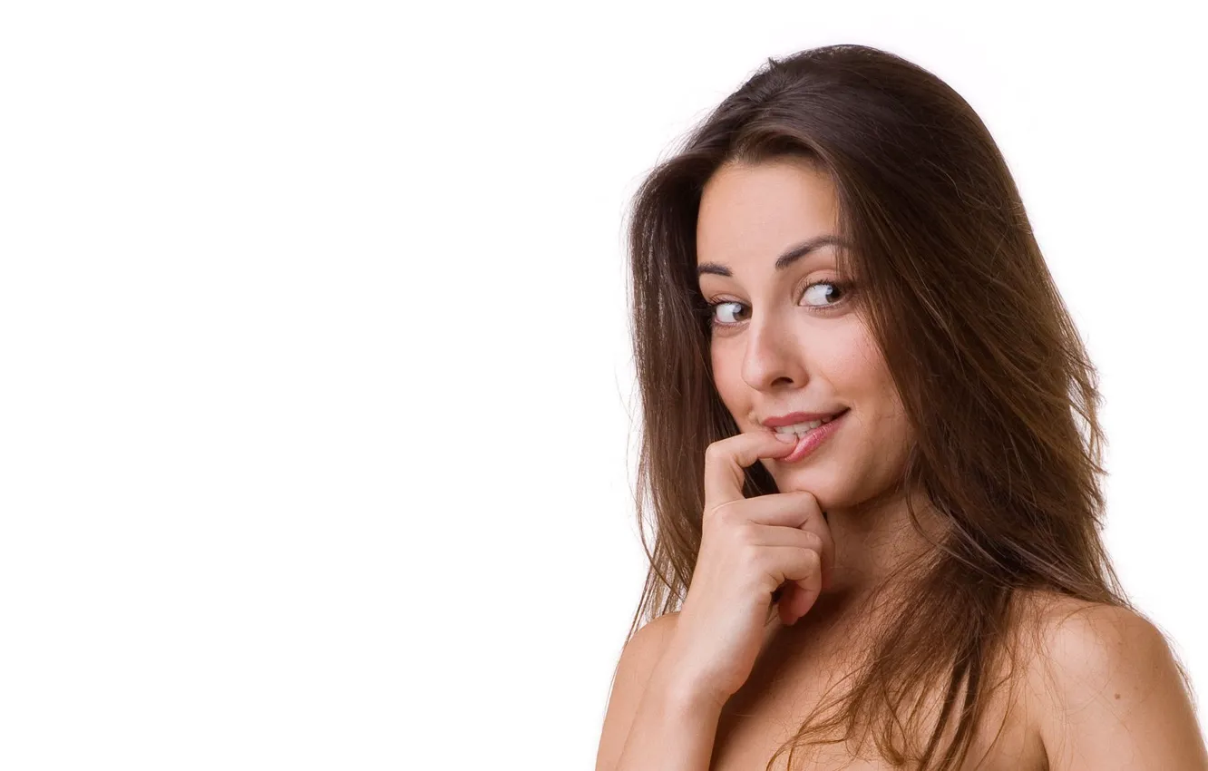 Wallpaper hair, hands, lips, white background, Lorena Garcia, Lorena ...