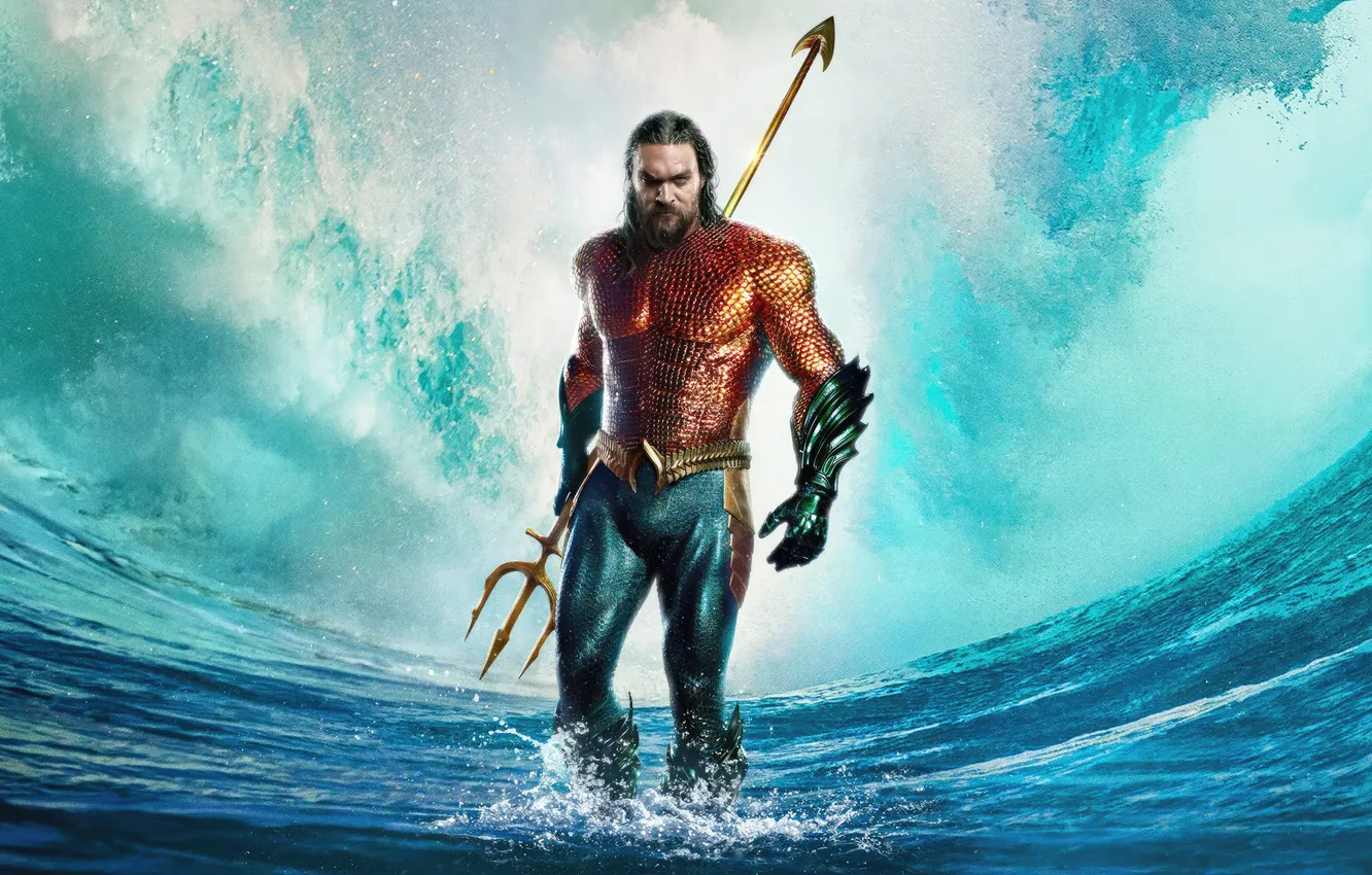 Wallpaper wave, fiction, costume, Trident, poster, superhero, comic, DC ...