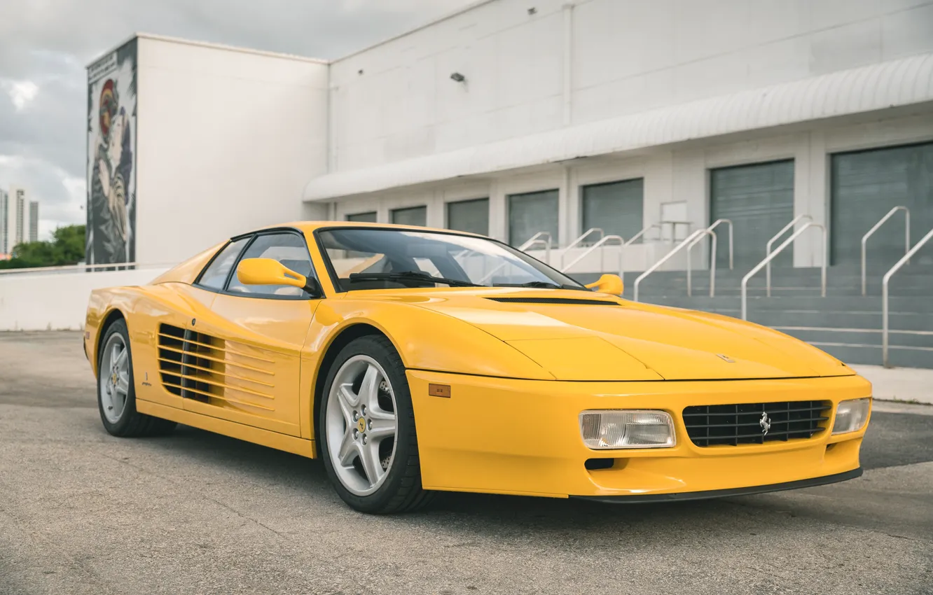 Wallpaper Yellow, Sportcar, 512 TR, Ferrari Testarossa for mobile and ...