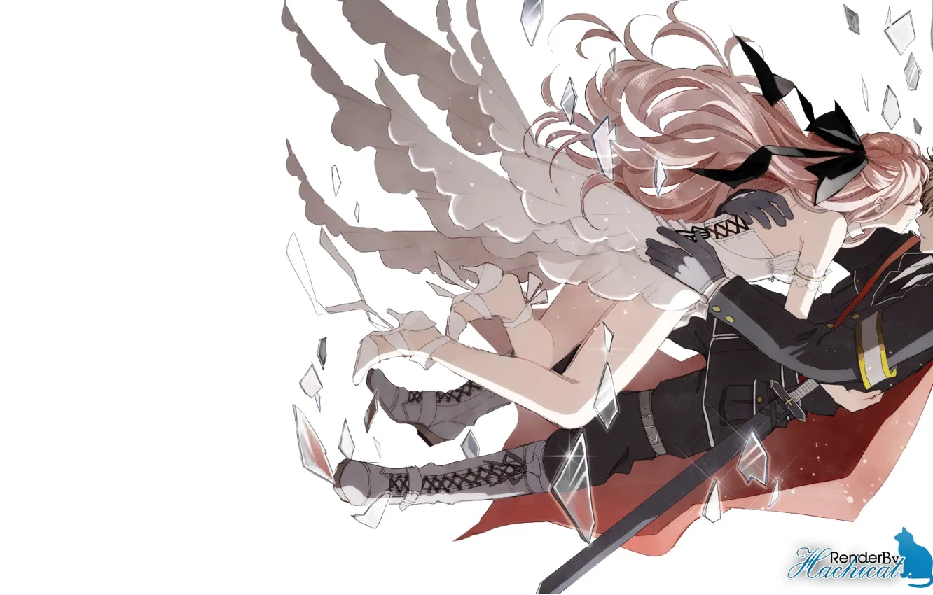 Wallpaper fragments, anime, art, pair, two, by hachicat for mobile and ...