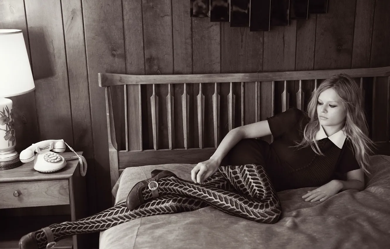 Wallpaper Tights, Black and white, Pantyhose, Photoshoot, Anna Ewers ...