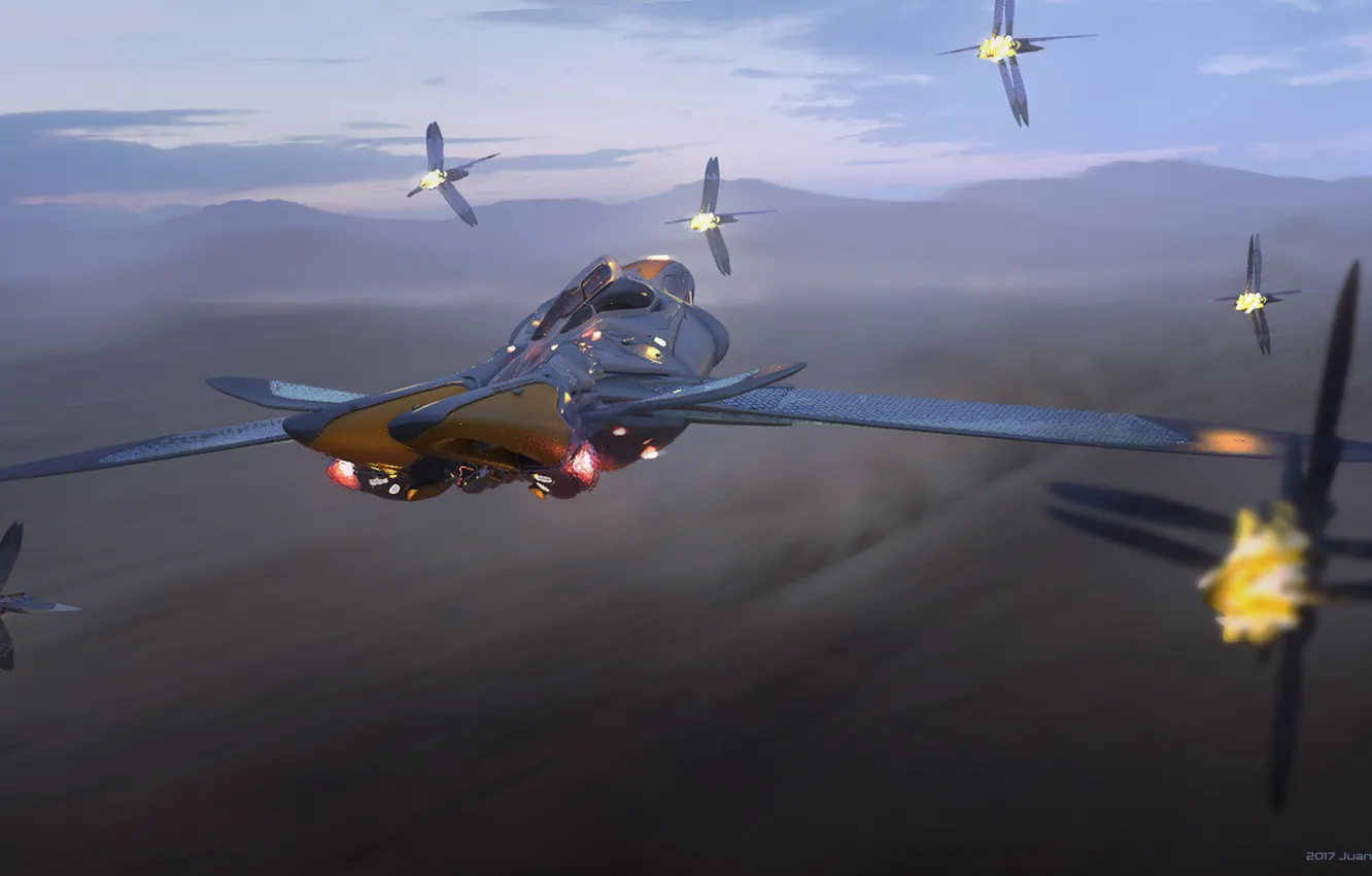 Wallpaper flight, alien ship, scout ship with drones images for desktop ...