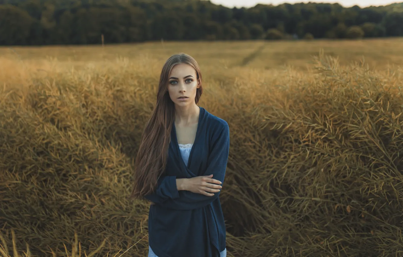 Wallpaper Field Forest Summer Grass Look Girl Pose Sweetheart