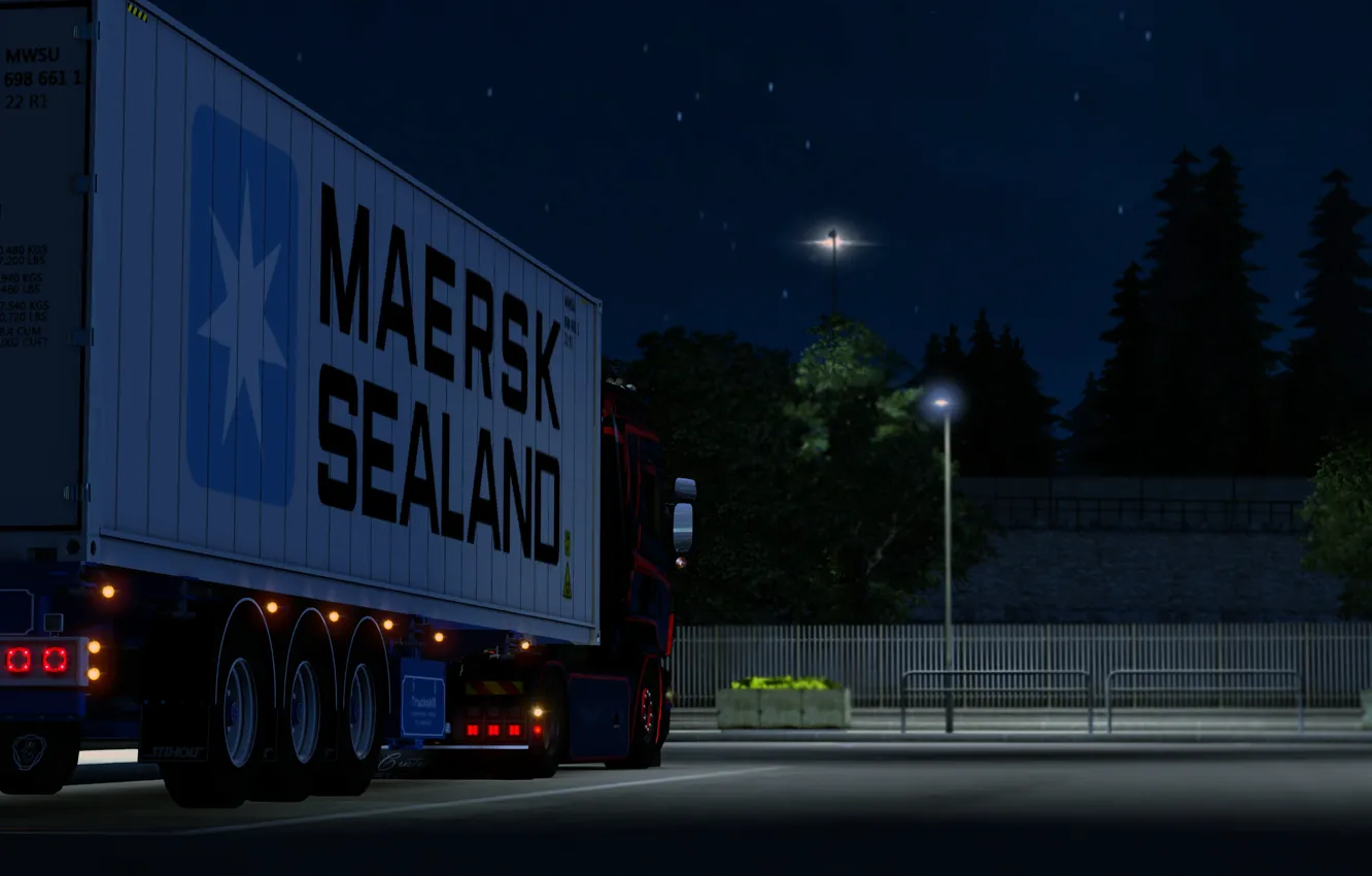 Wallpaper Power, Front, night, parking, Scania, R620, Trailer, Diesel ...