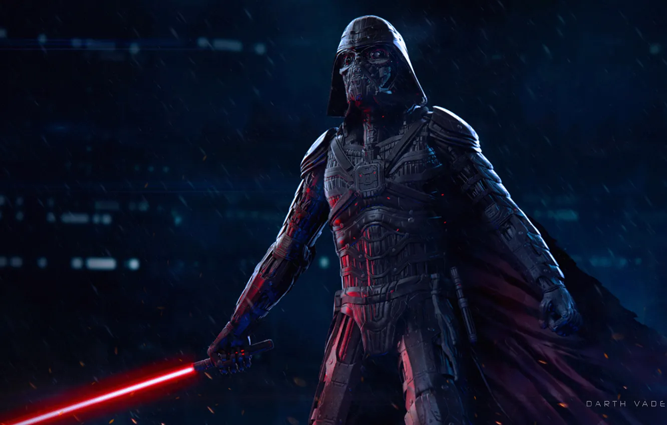 Wallpaper sword, villain, star wars, Darth Vader, cloak, light saber ...