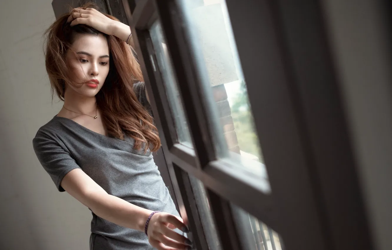 Wallpaper girl, window, Krystal for mobile and desktop, section девушки ...
