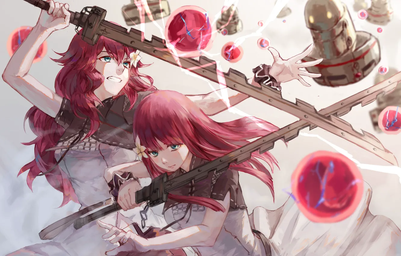Wallpaper girl, weapons, sword, red hair, Nier Automata for mobile and ...