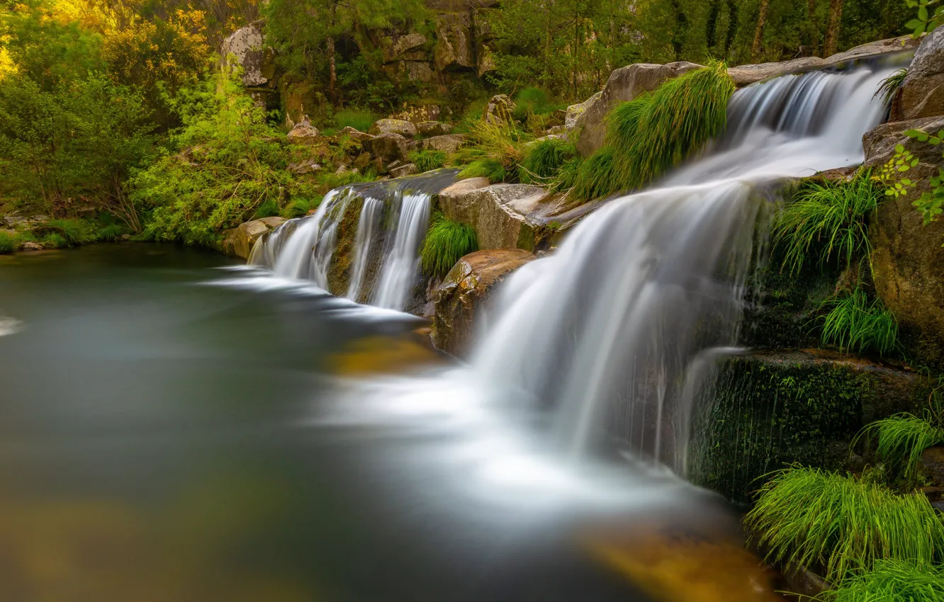 Wallpaper river, waterfall, Portugal, cascade, Portugal, Varosa River ...