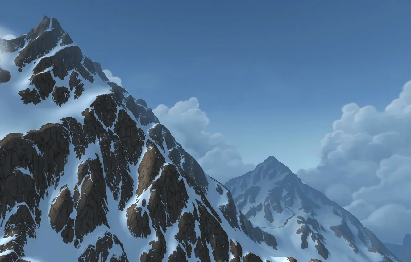 Wallpaper snow, mountains, map, wow for mobile and desktop, section ...