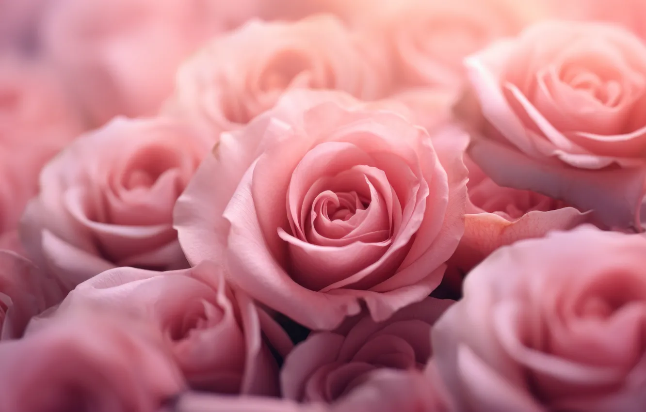 Wallpaper flowers, roses, pink, AI art, neural network for mobile and ...