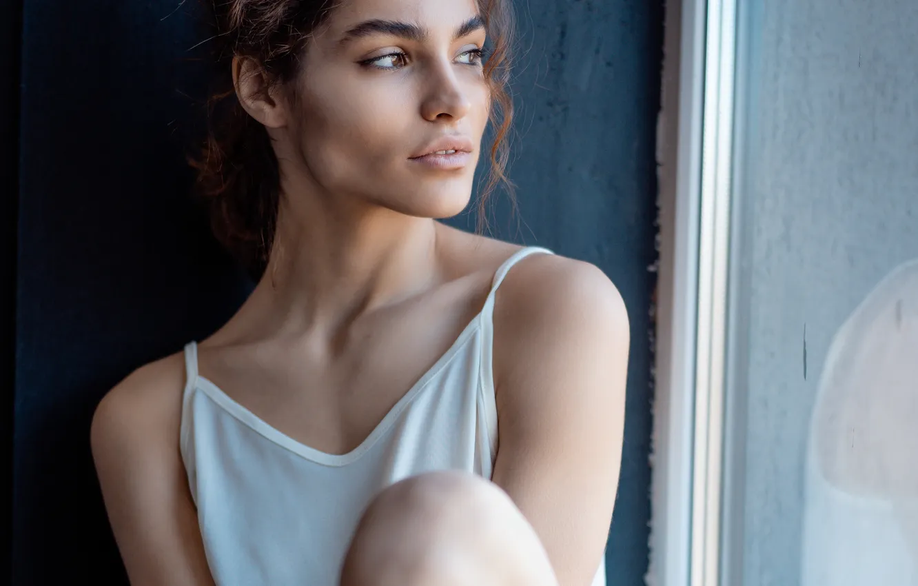 Wallpaper model, window, Lera, Alexander Galevsky for mobile and ...