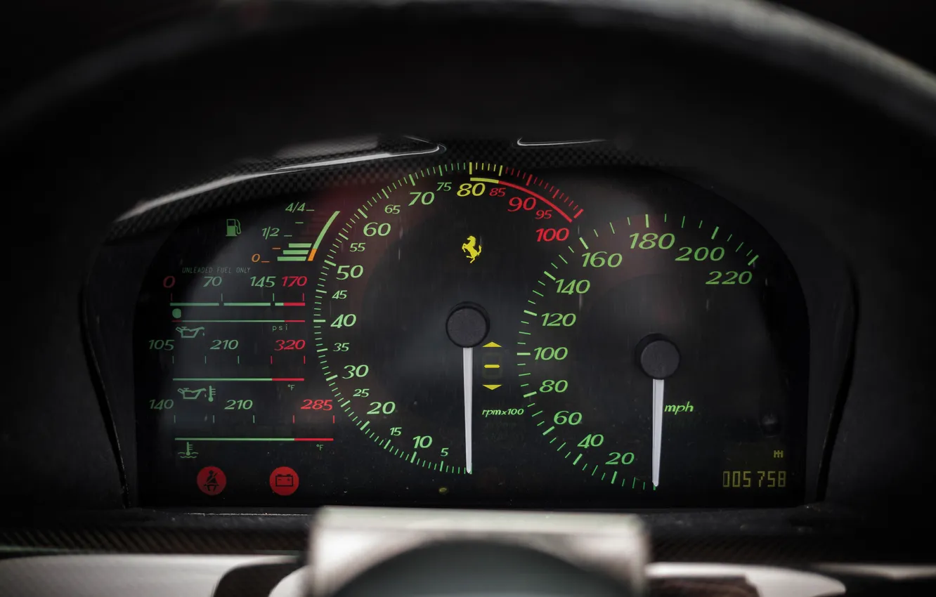 Wallpaper speedometer, devices, tachometer, Ferrari, sports car ...