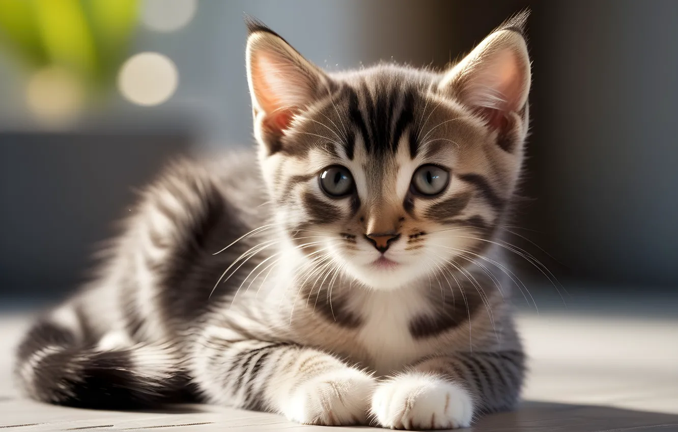 Wallpaper cat, look, pose, kitty, face, AI art, neural network for ...