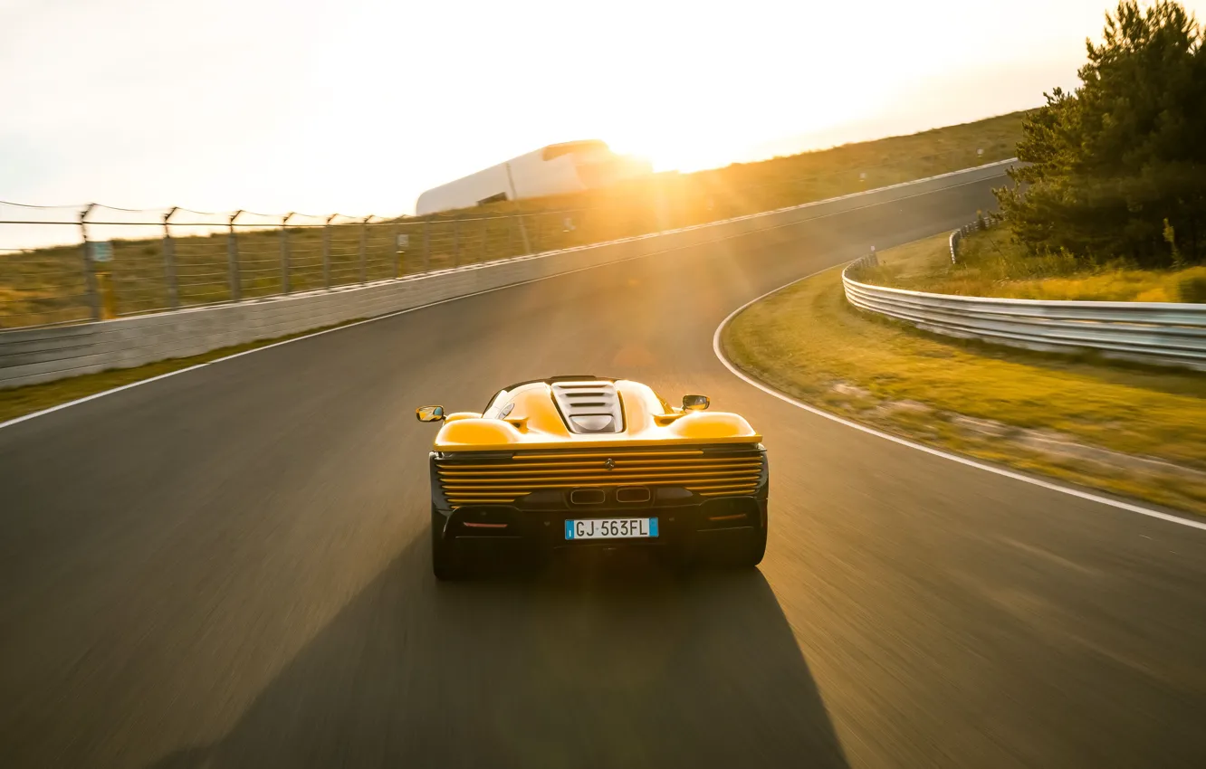 Wallpaper yellow, Ferrari, Ferrari, rear view, racing track, Daytona ...