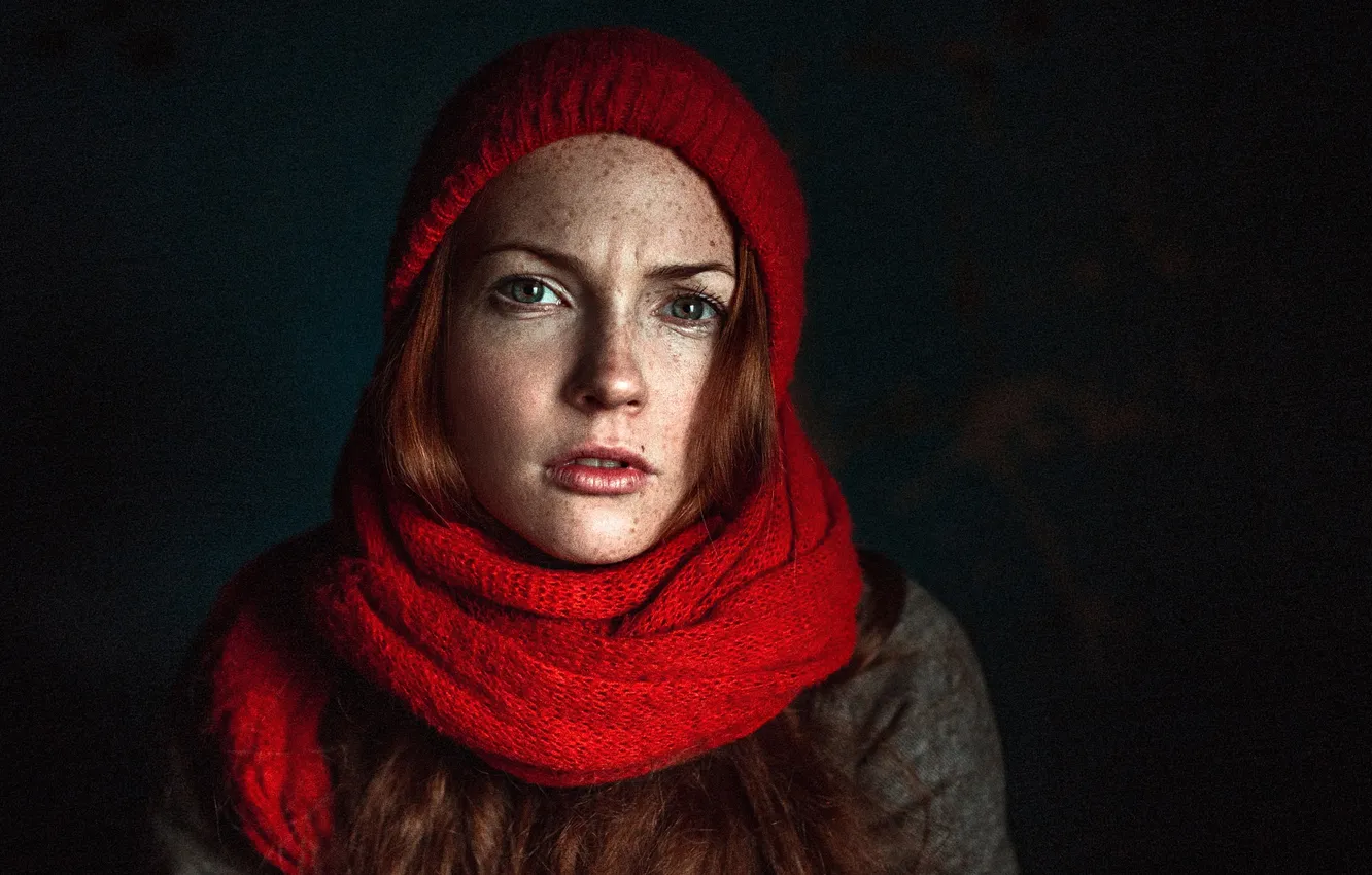 Wallpaper Girl Look Red Lips Hat Face Redhead Oksana Butovskaya