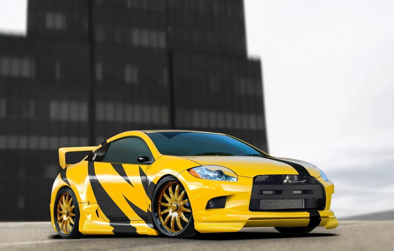 Wallpaper Mitsubishi, Eclipse, Yellow, Tuning for mobile and desktop ...