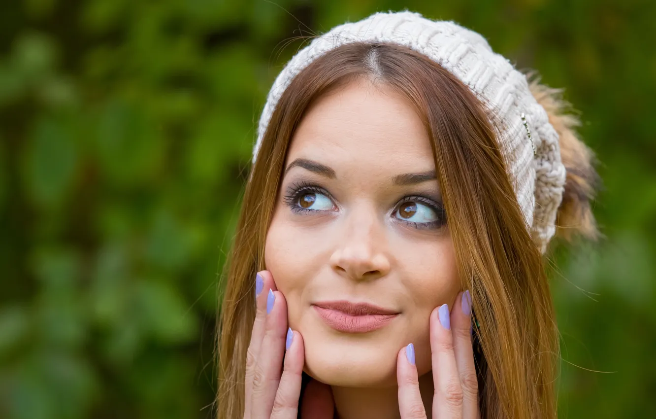 Wallpaper Girl Smile Portrait Brown Hair Cutie For Mobile And